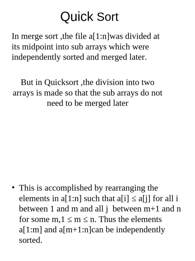 Quick Sort Algorithm Explained | PDF | Algorithms And Data Structures ...