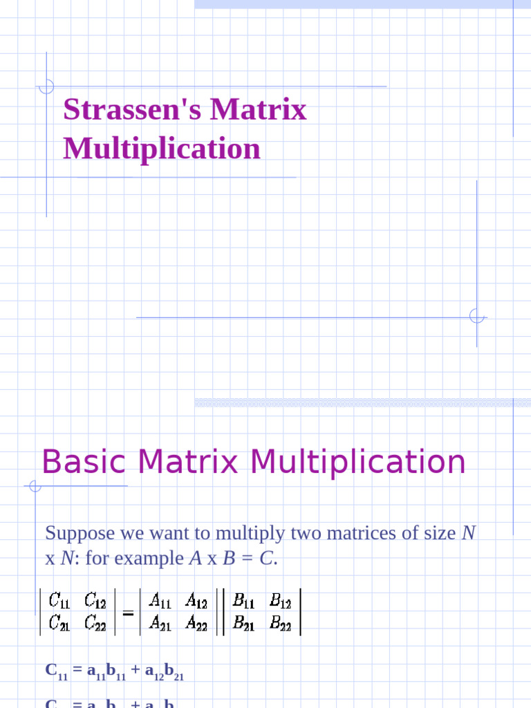 9.strassen's Matrix Multiplication Notes of Alogoritm Analysis and ...