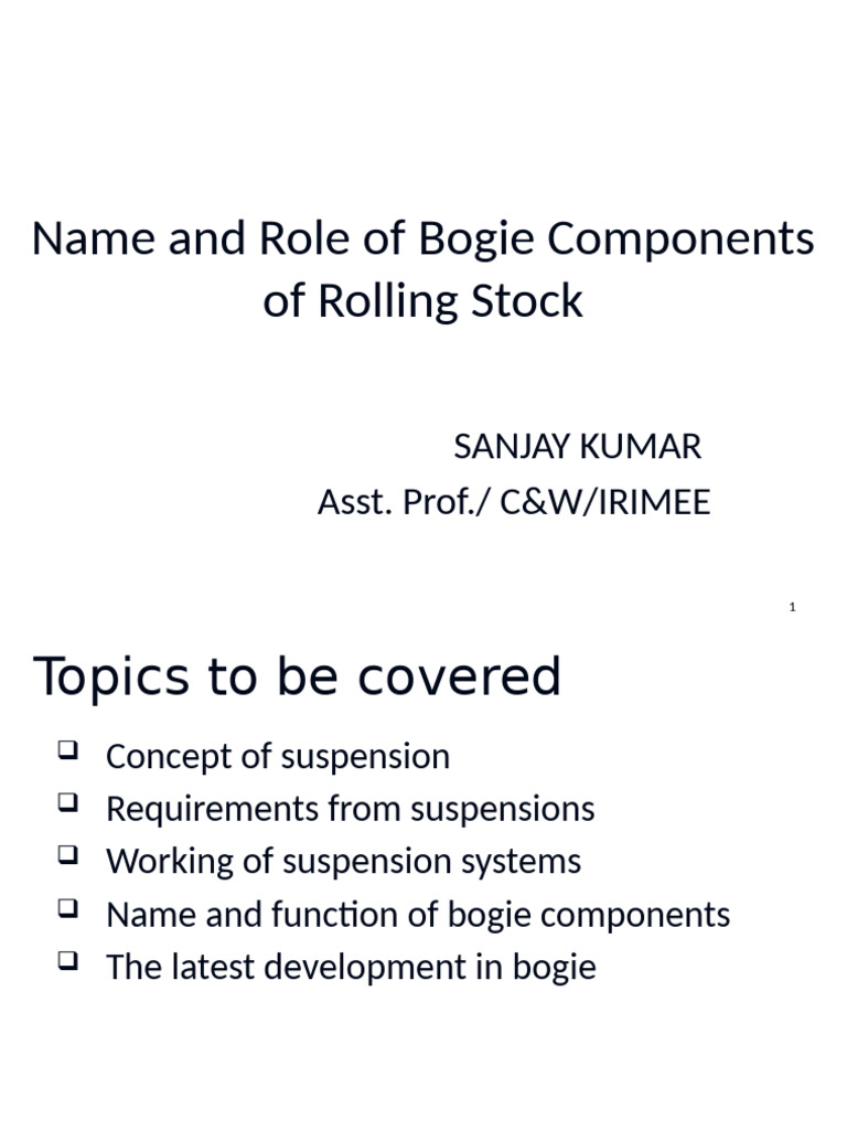 Name and Functions of Bogie Components-V1b | PDF | Mechanical ...