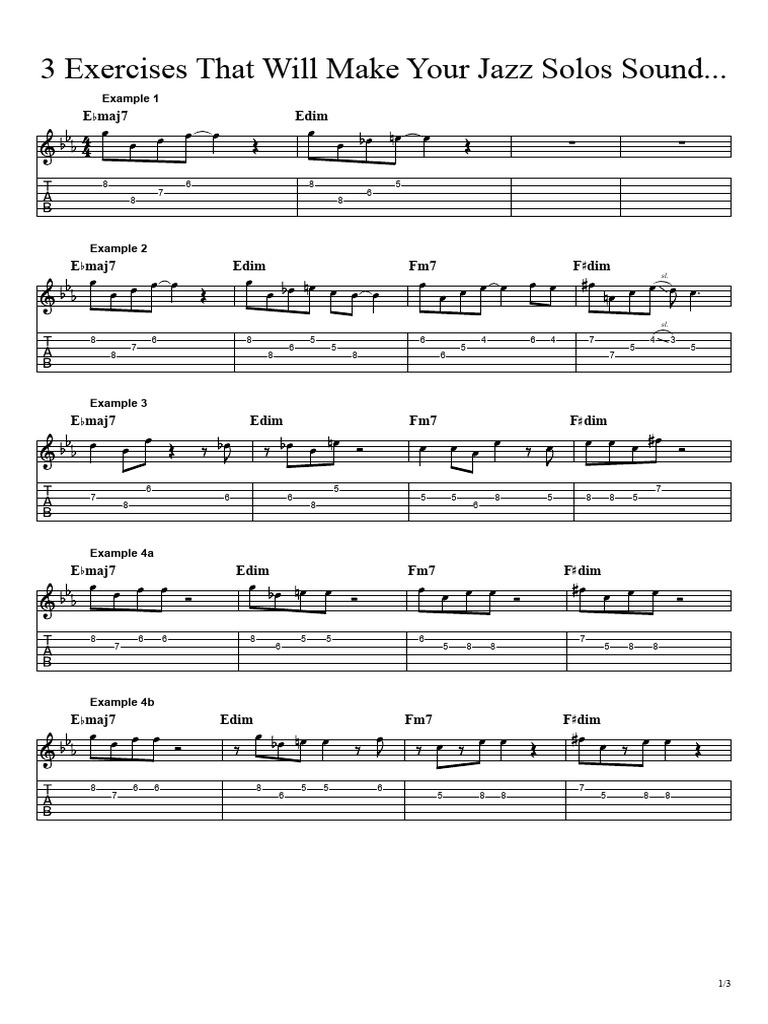Jazz Solo Exercises for Quick Improvement | PDF