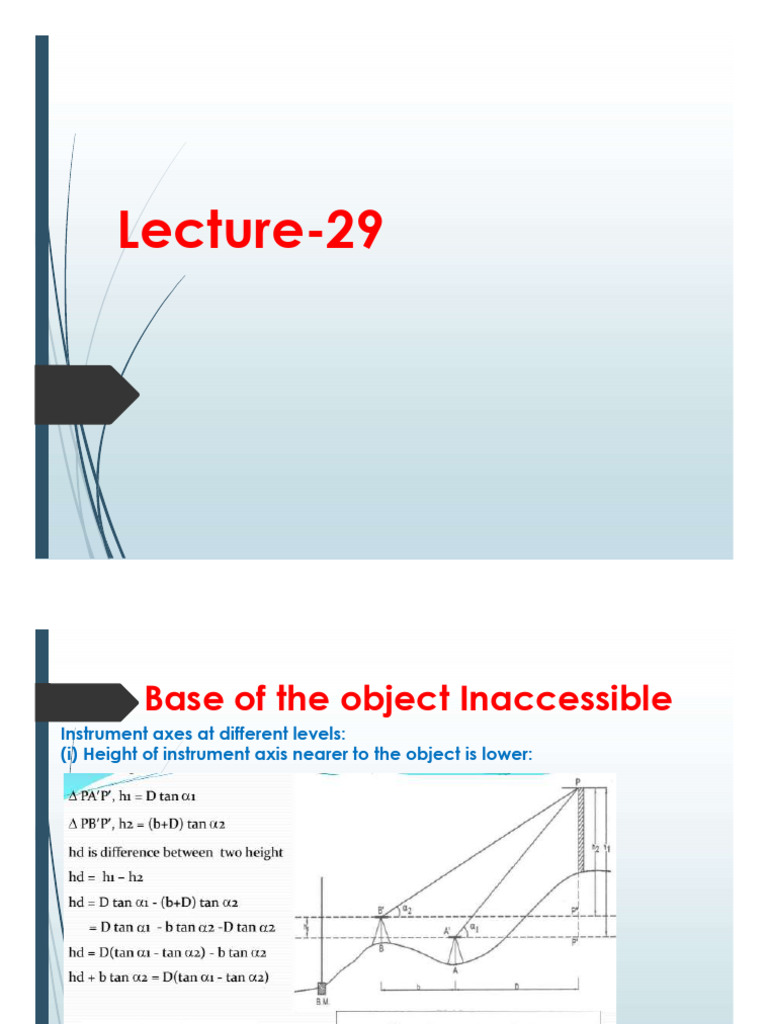 L-28 - CEN 205 - Different Cases - Trigonometric Leveling | PDF