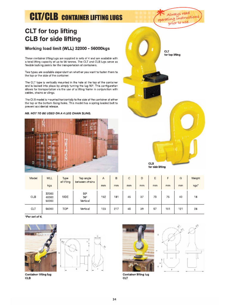 Camlok Container Lifting Lugs | PDF