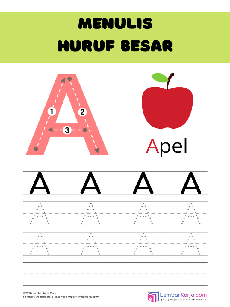 Worksheet - Menulis Abjad Besar Dan Kecil | PDF