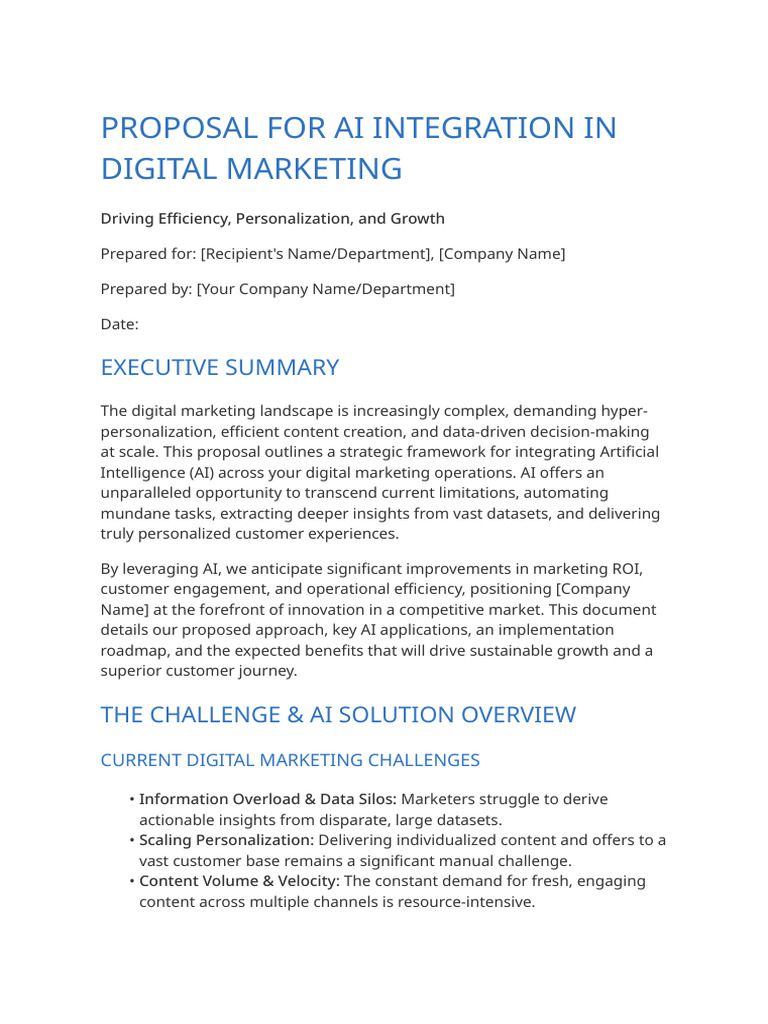 Ai in Digital Marketing Proposal | PDF | Artificial Intelligence ...