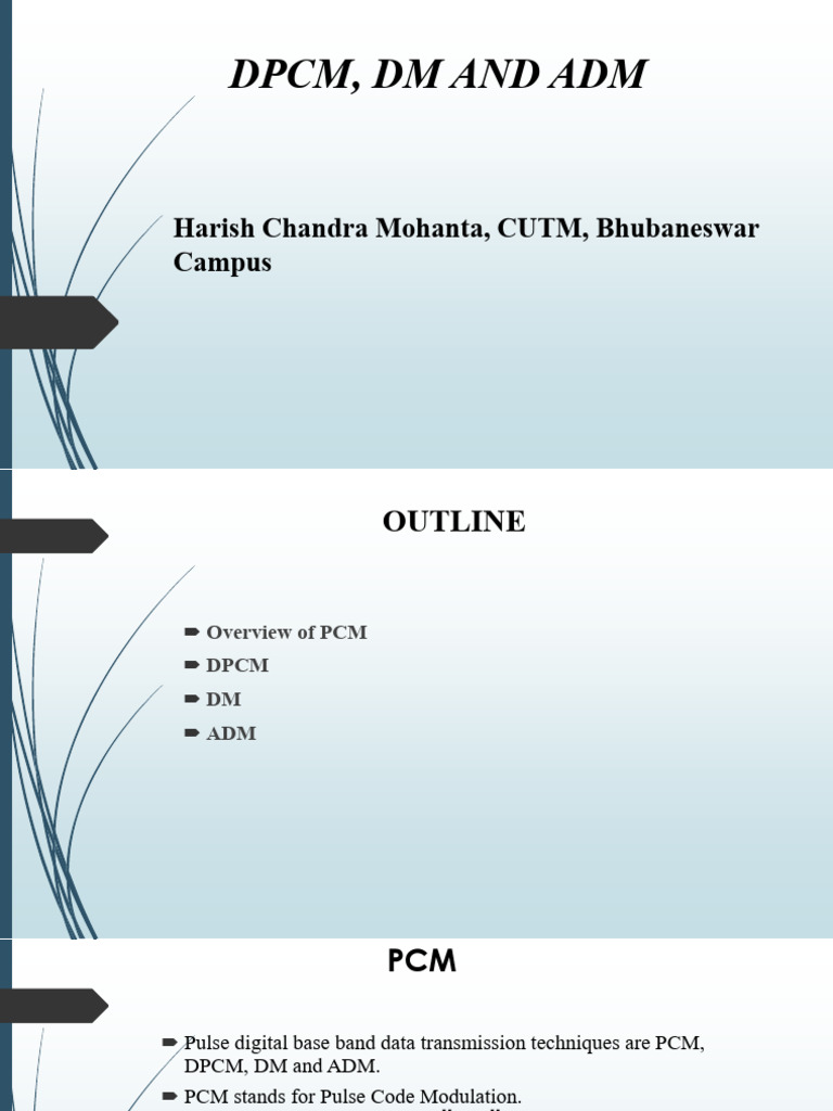 DPCM DM Adm | PDF | Data Transmission | Telecommunications