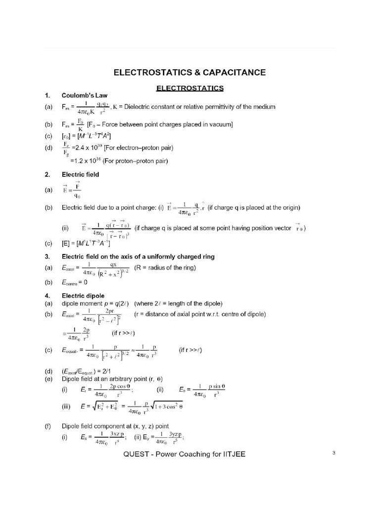 Physics Formula Booklet Iit Jee | PDF