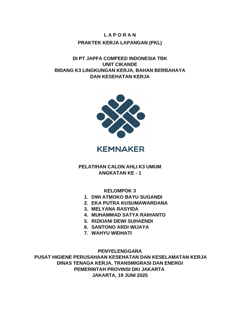 Laporan Cak3u Pkl Kel.3 Lingker, b3, Kesja | PDF