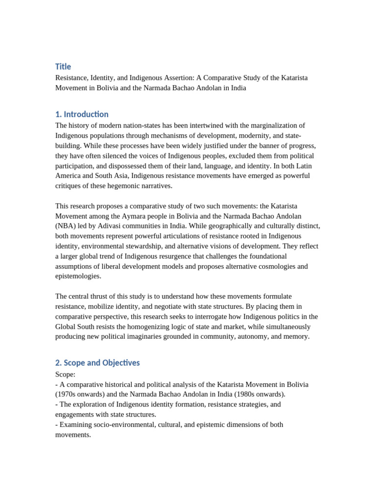 PHD Research Proposal Indigenous Movements | PDF | Indigenous Peoples ...