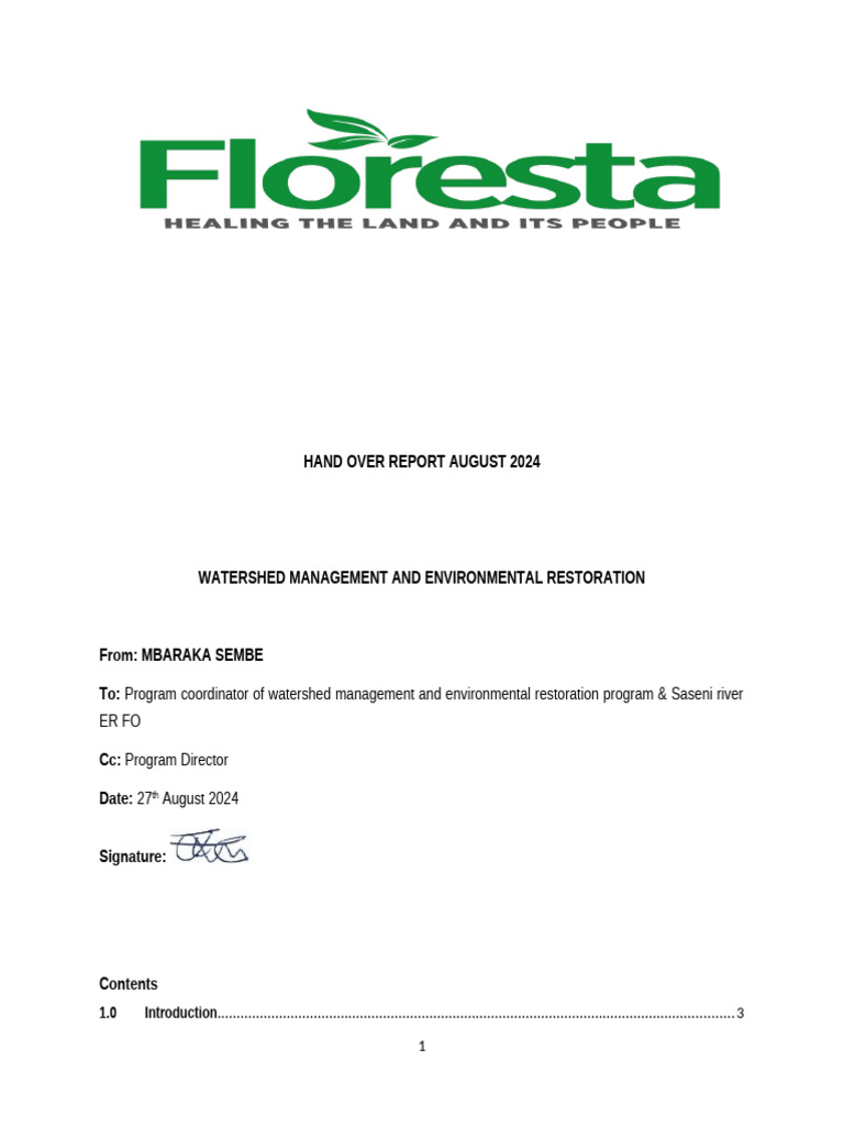 Mala River Er Fo Hand Over Report, August 2024. | PDF | Seed | Plant ...