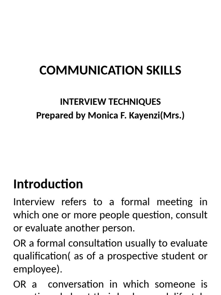 Effective Interview Techniques Guide | PDF | Employment | Nonverbal ...