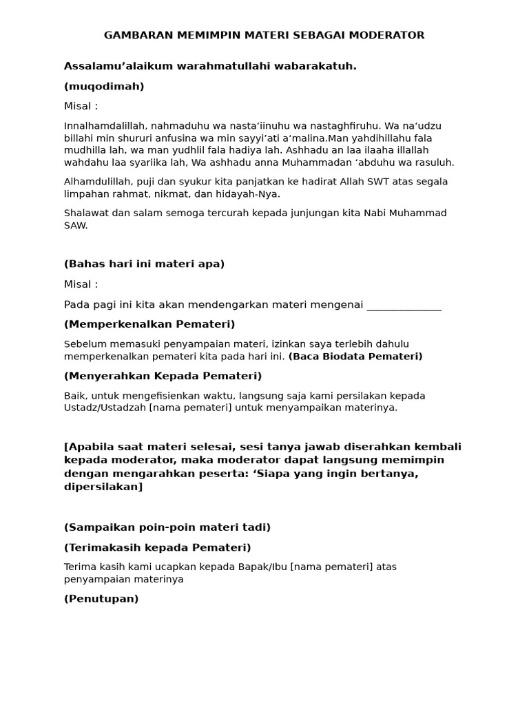 Panduan Menjadi Moderator Efektif | PDF