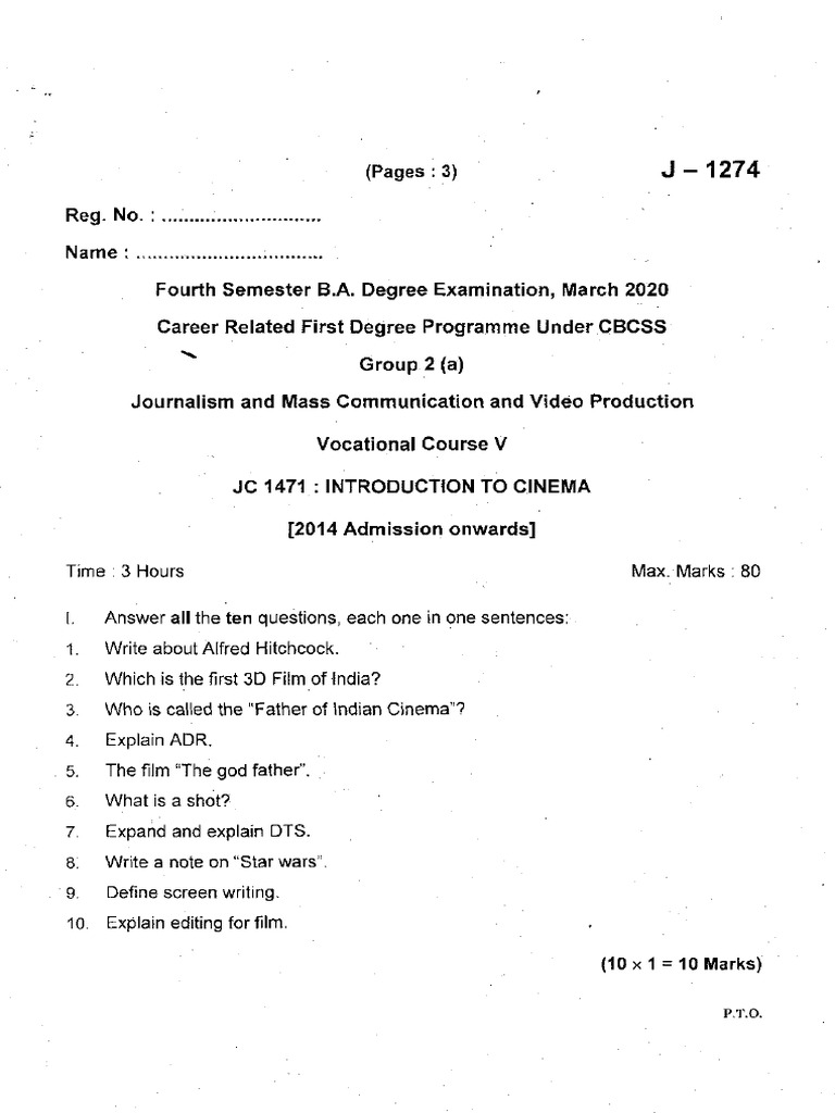 s4 BJMC 2020 Regular - Supply | PDF | News | Mass Media