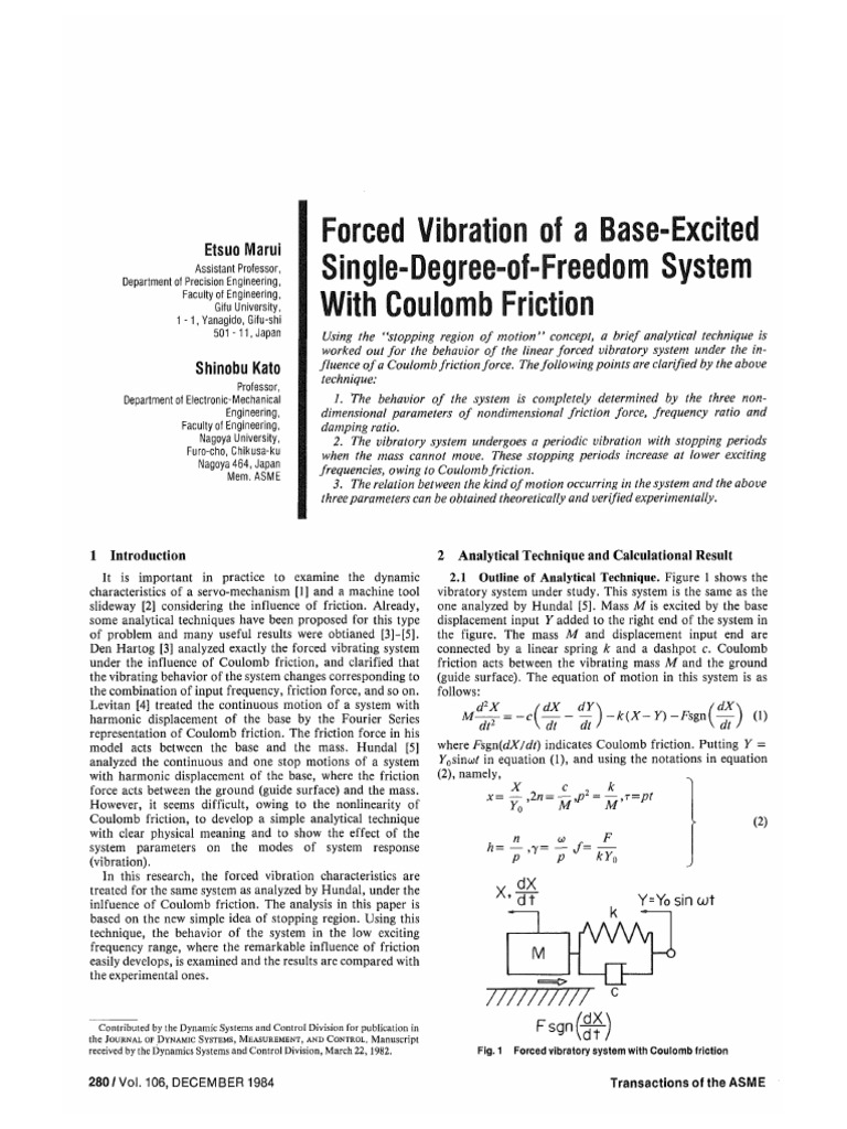 Forced Vibration Analysis with Friction | PDF | Damping | Friction
