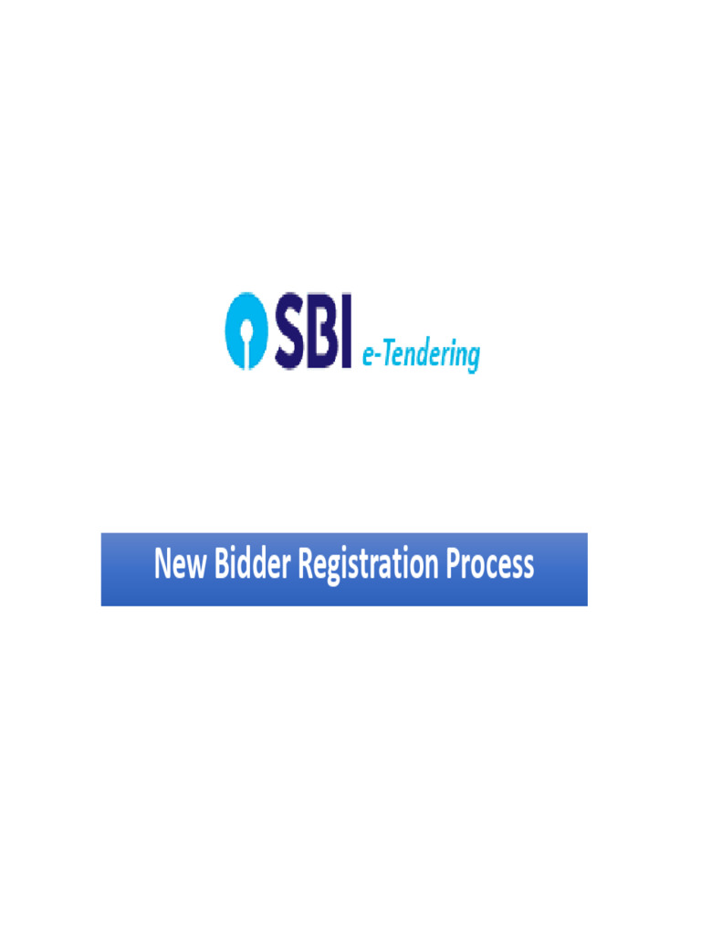 New Bidder Registration Process-SBI | PDF