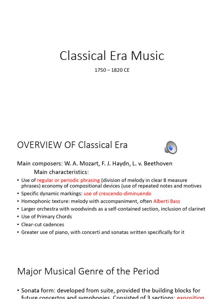 Classical Era Music Overview | PDF