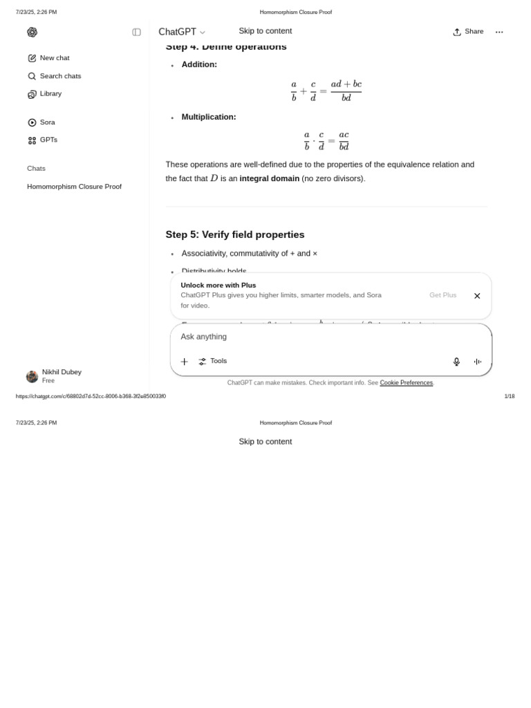 Homomorphism Closure Proof | PDF | Multiplication | Field (Mathematics)