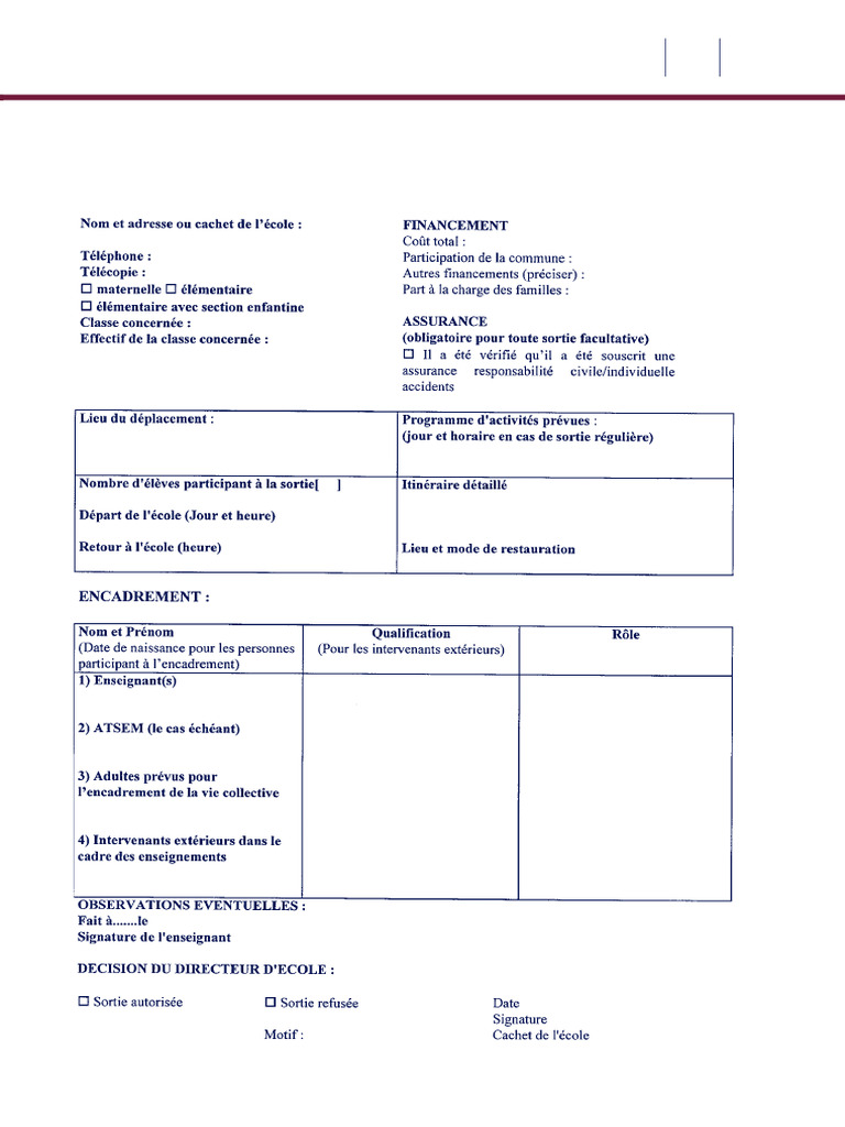 Autorisation Sortie | PDF