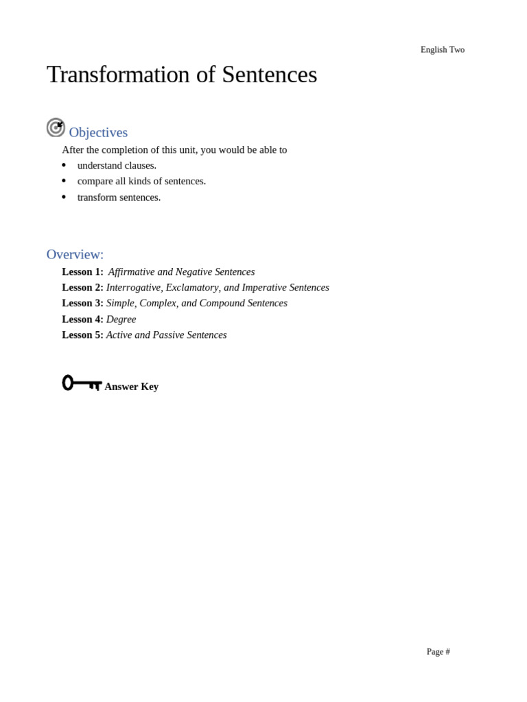 Changing Sentence Rules | PDF | Subject (Grammar) | Clause