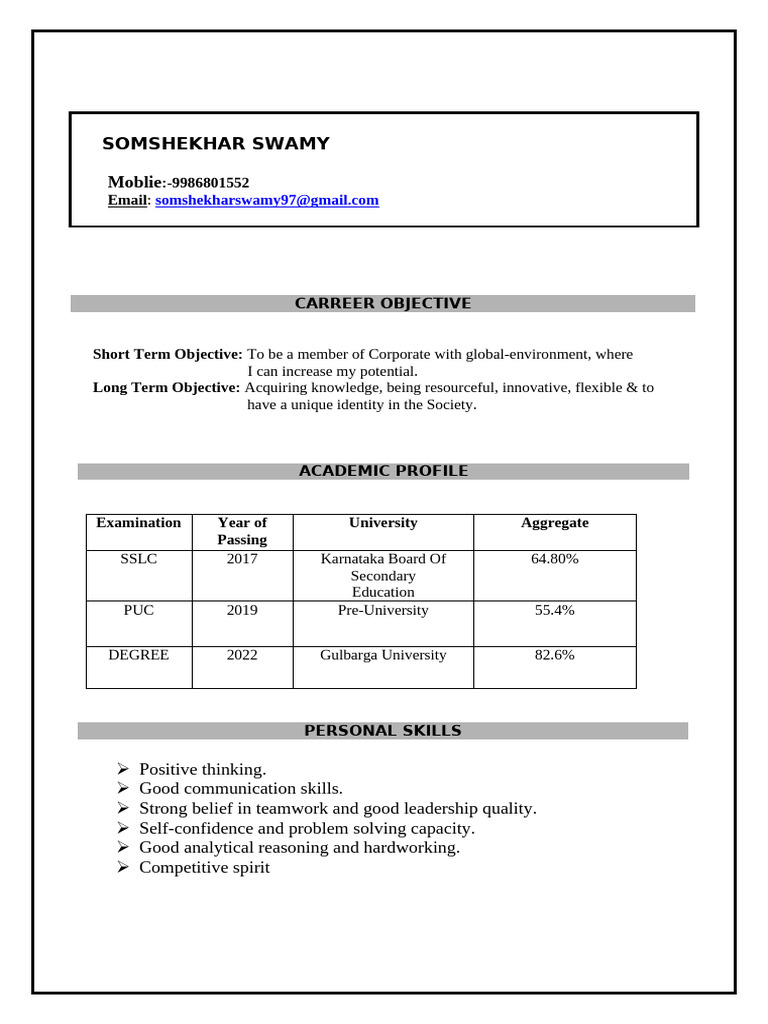 New Resume Somu | PDF