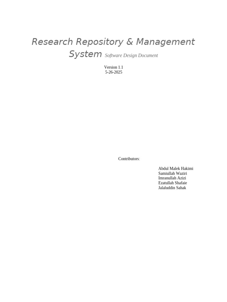Research Repository Management System SDD | PDF | Databases ...