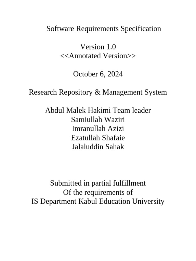 Research Repository Management System SRS | PDF | System | Databases