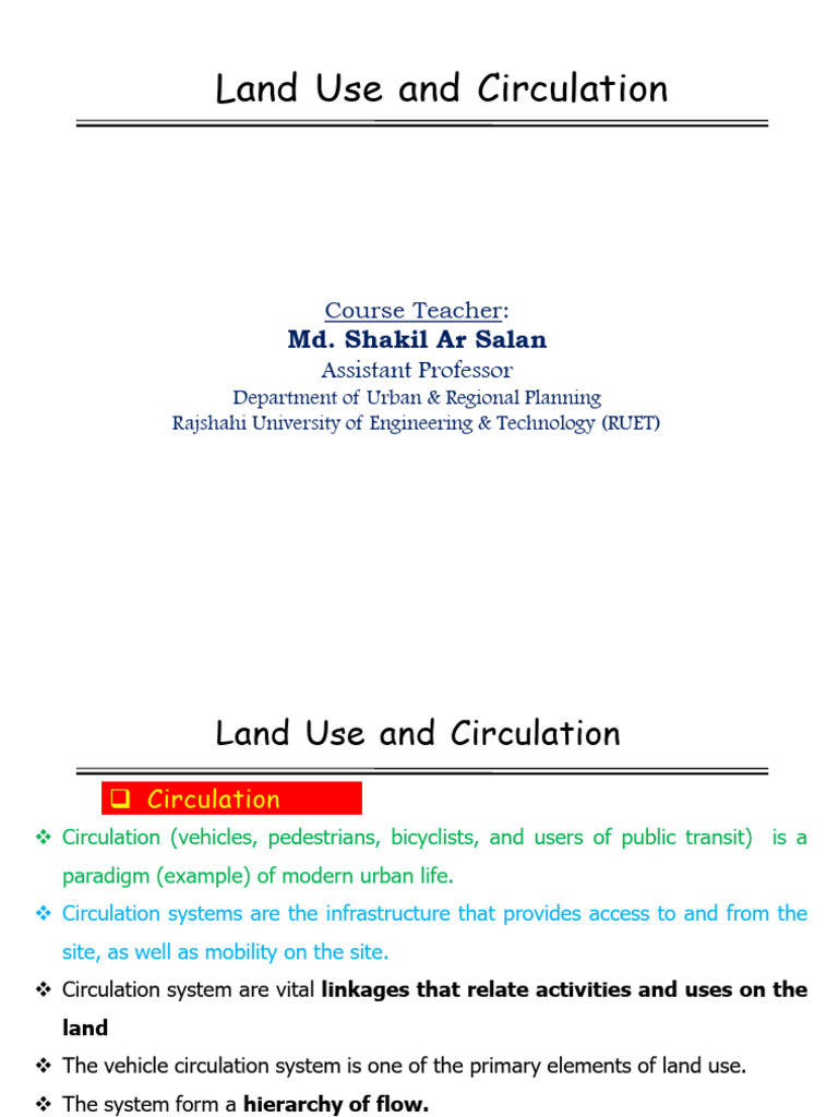 Vehicle and Pedestrian Circulation Design | PDF | Traffic | Pedestrian