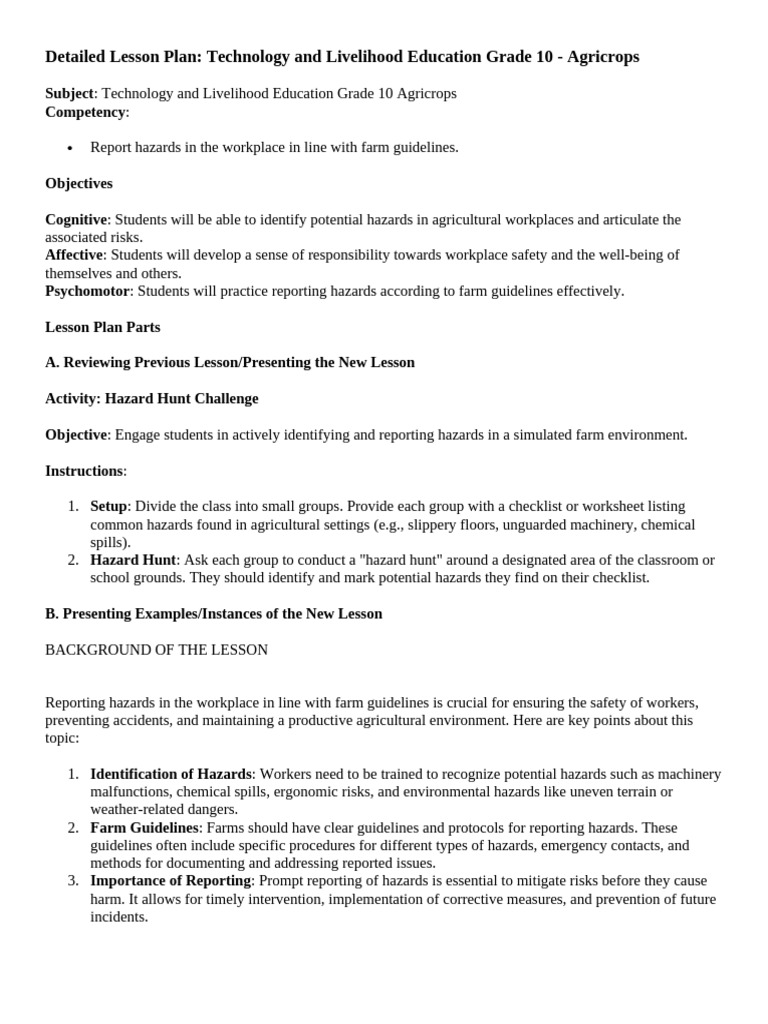 Agri 10 Nc2 q1 Week3 Day 4 | PDF | Hazards | Risk