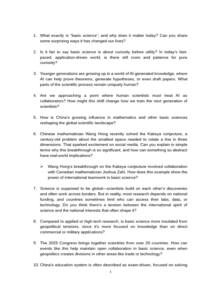 0718 Panel Talking Points | PDF | Science | Basic Research