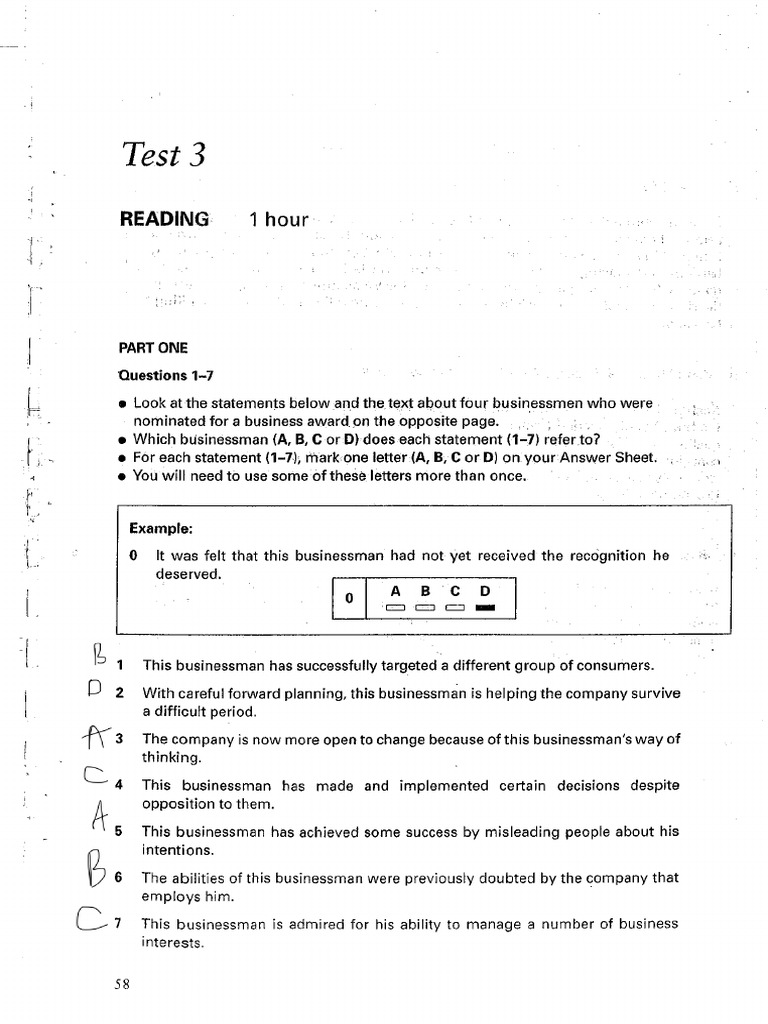 Reading - Test 3 - b3 | PDF