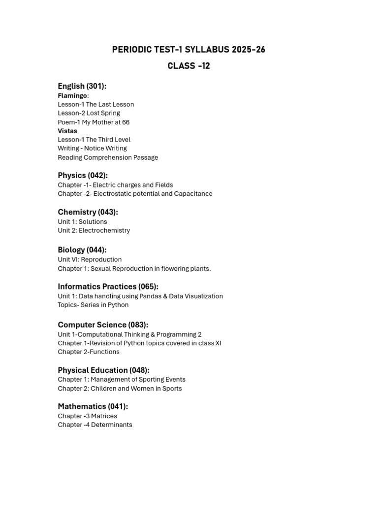 Syllabus Timetable Pt1 | PDF