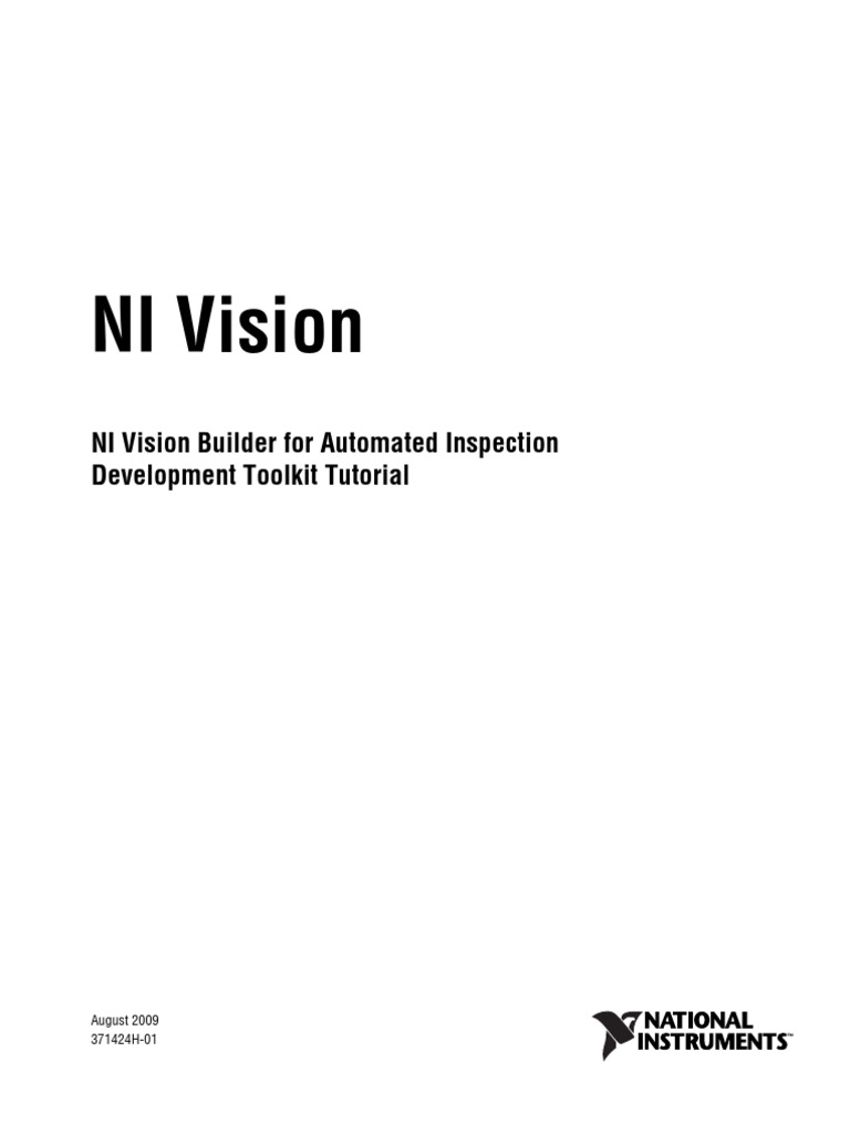 NI Vision Builder For Automated Inspection Development Toolkit Tutorial ...