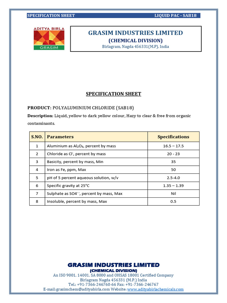 PAC 17 % Grasim | PDF