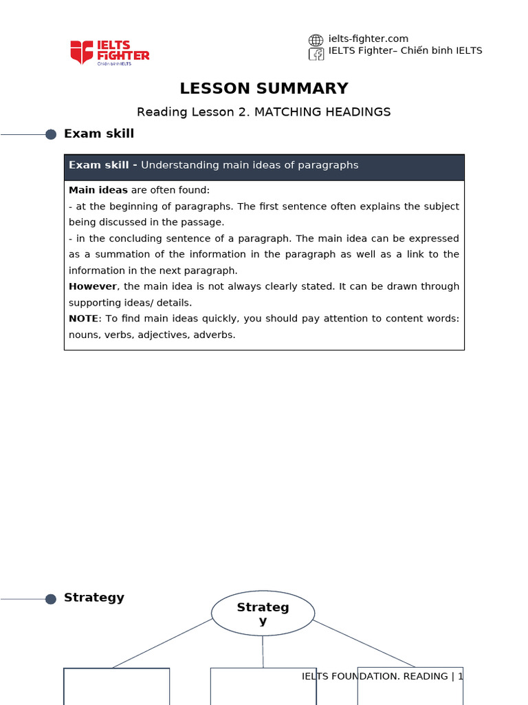 (Fighter 4) LS - Reading - Lesson 2. Matching Headings | PDF | Language Families | Language ...