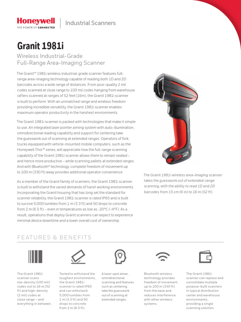 Granit 1981i Industrial Scanner Data Sheet en | PDF | Battery Charger ...