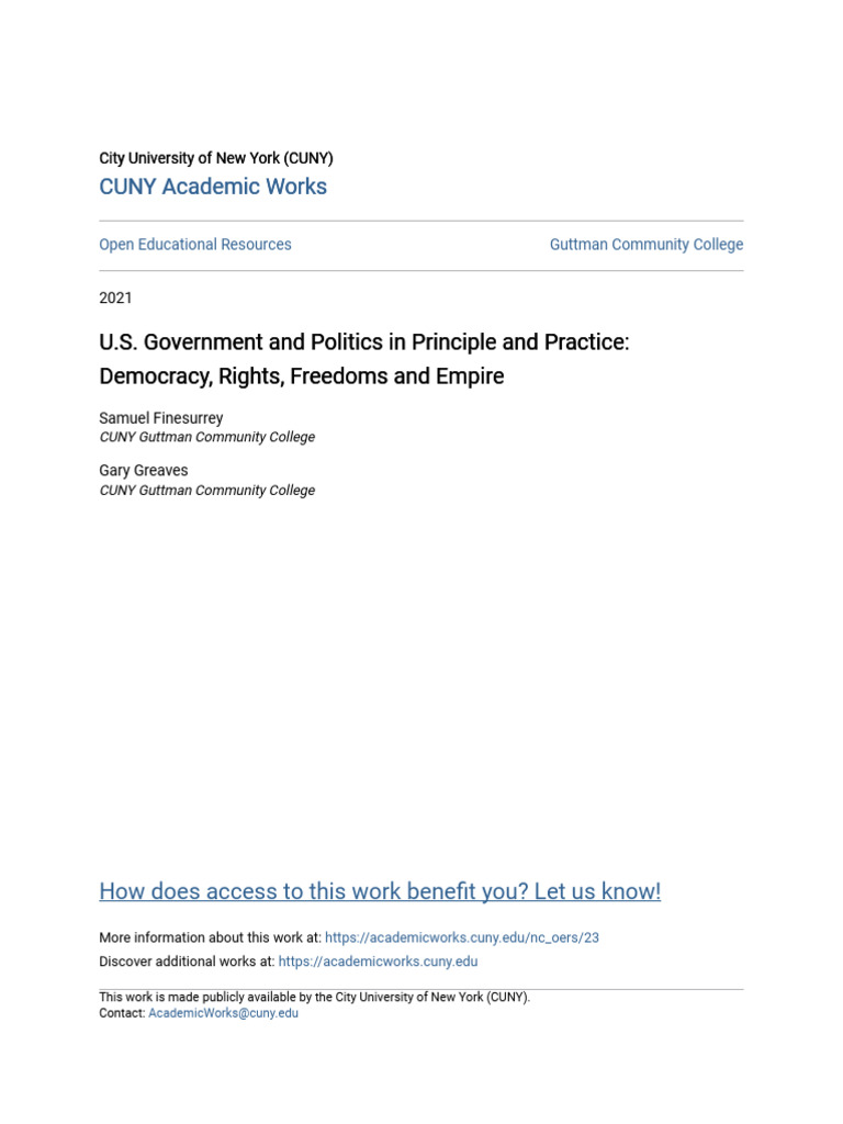 U.S. Government and Politics in Principle and Practice - Democracy ...