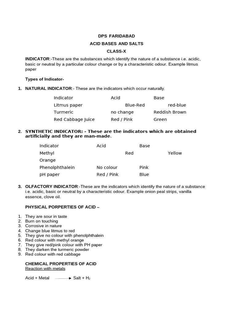 Acid-Base Indicators and Properties | PDF | Acid | Hydrochloric Acid