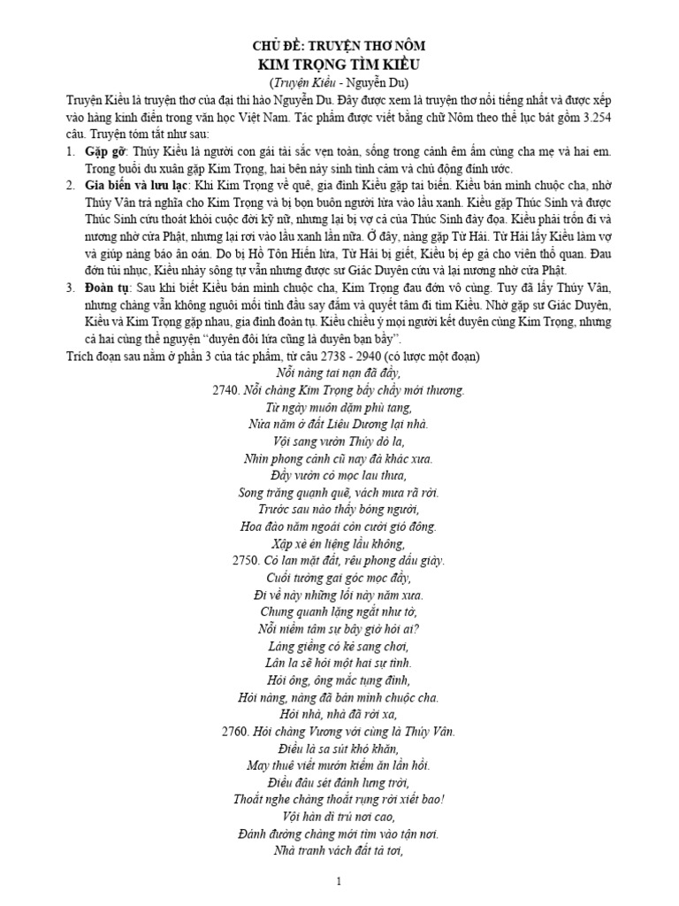 Kim Trong Tim Kieu | PDF
