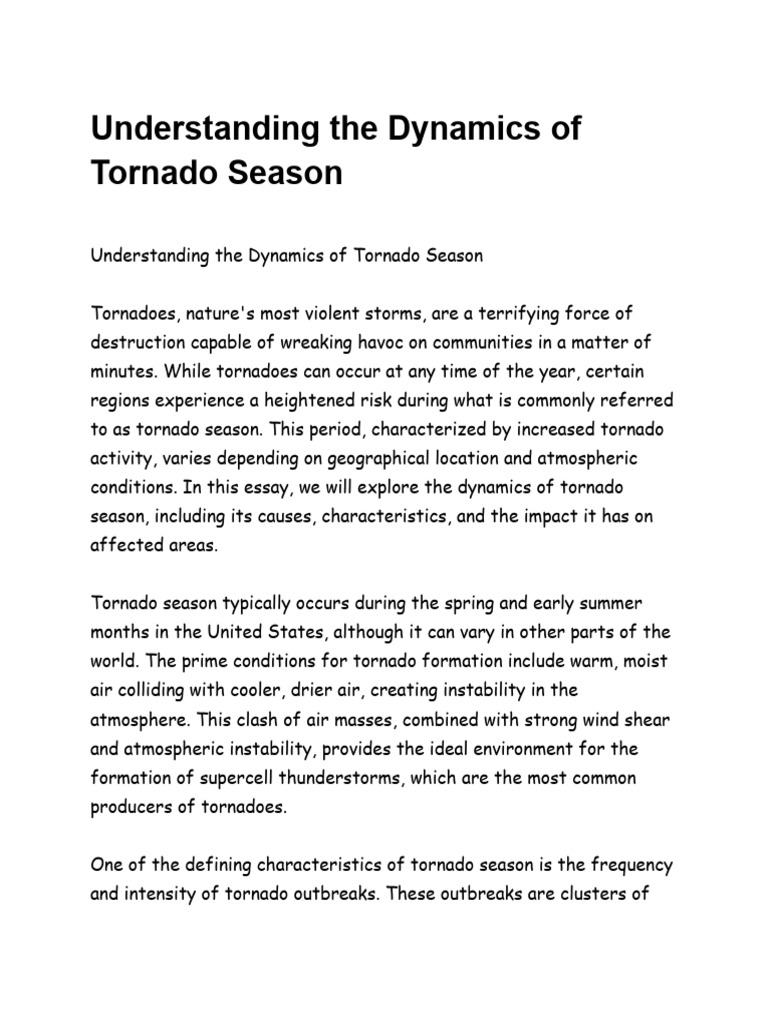 Understanding The Dynamics of Tornado Season | PDF | Tornadoes | Emergency Management