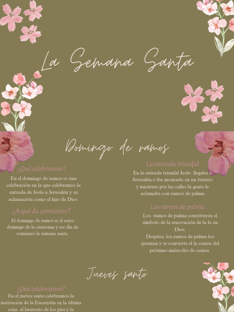 La Semana Santa | PDF | Pascua de Resurrección | Fiestas cristianas y ...