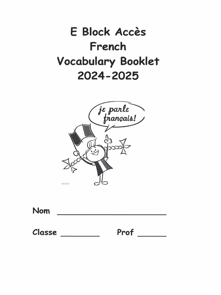 E Block Vocab Booklet - 2024-2025 FINAL | PDF | Grammatical Gender ...