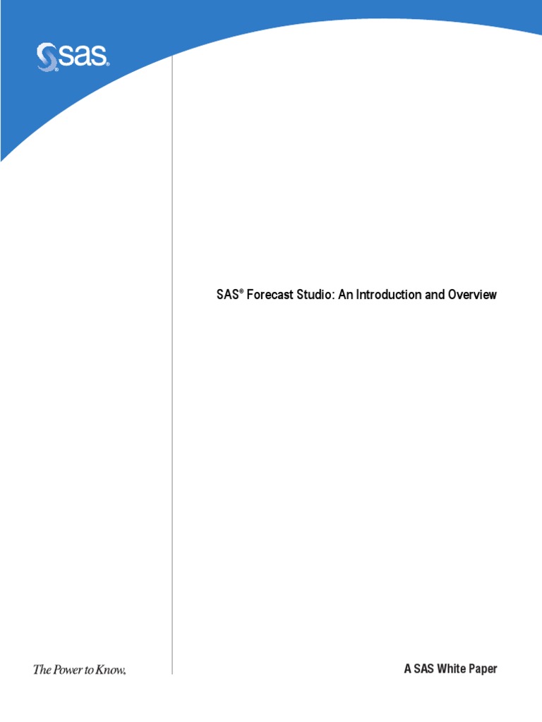 SAS Forecast Studio | PDF | Sas (Software) | Forecasting