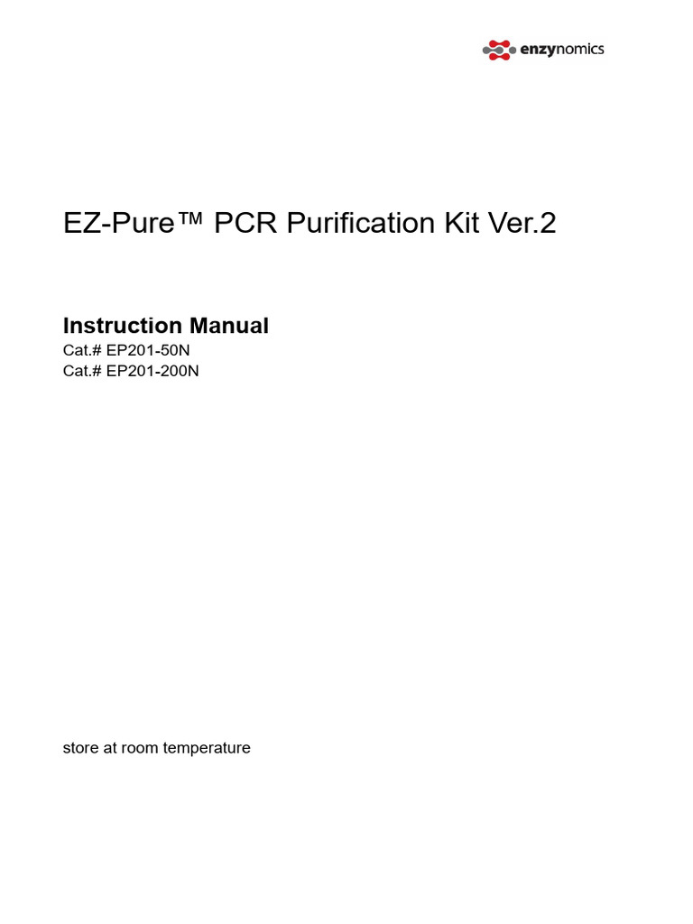 EZ-Pure™ PCR Purification Kit Manual | PDF | Polymerase Chain Reaction ...