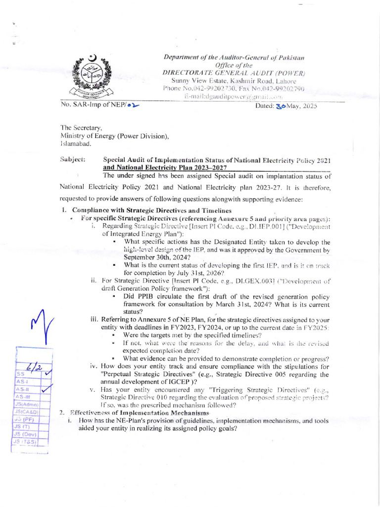 Directorate General Audit Letter Dt. 30-05-25 | PDF | Physical ...