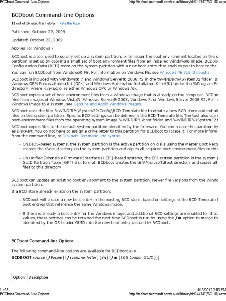 BCD Boot CMD | PDF