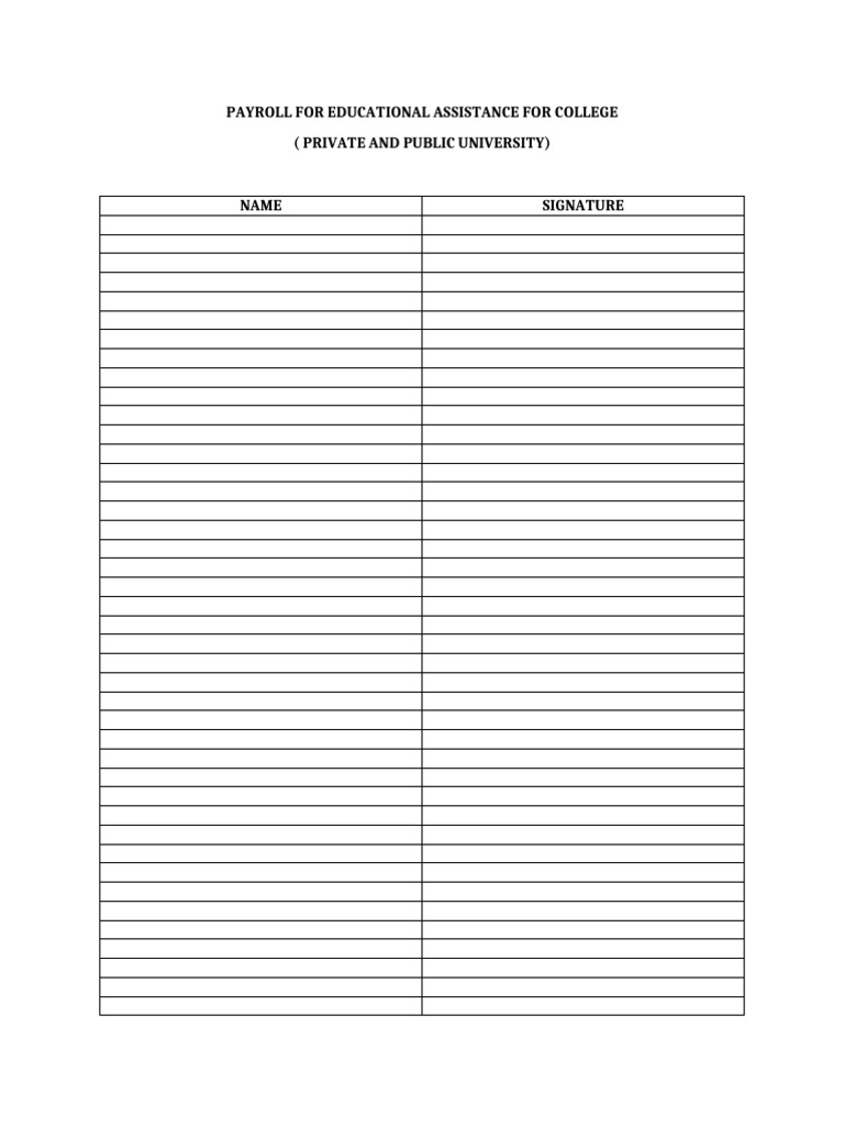 Payroll for Educational Assistance for College | PDF