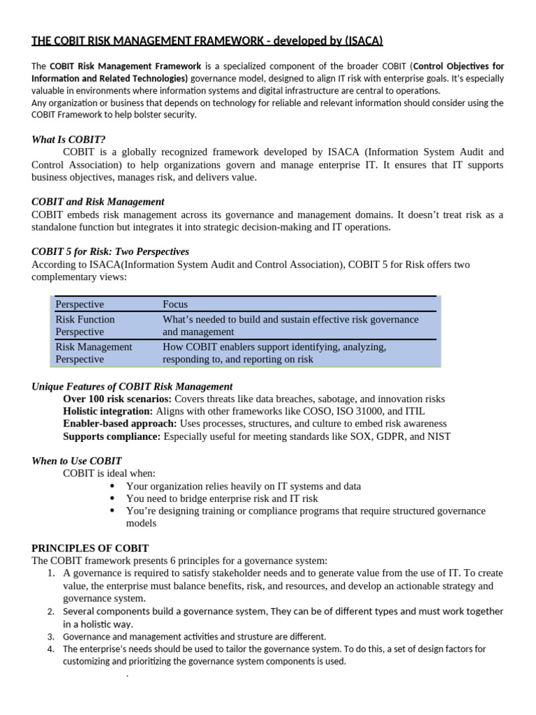 Cobit Coso Erm Iso 31000 | PDF | Risk Management | Risk