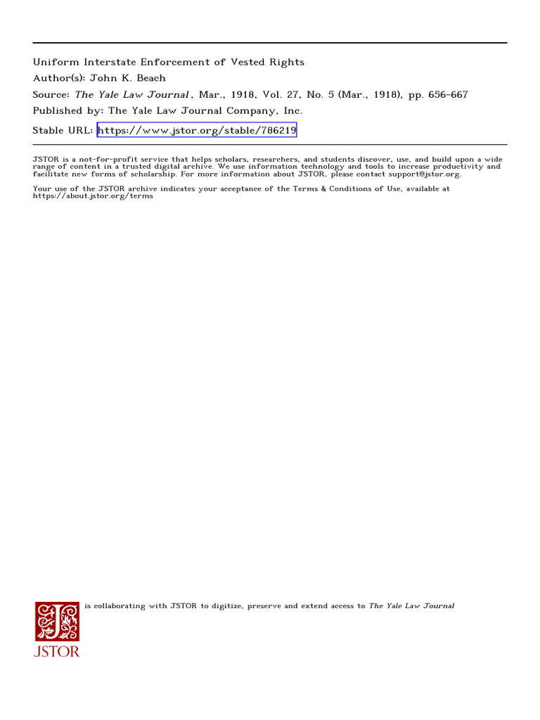 Beach UniformInterstateEnforcement 1918FFFFFFFFFFFFFFFFF | PDF | Comity | Precedent