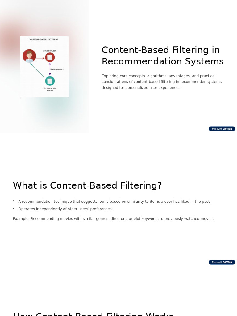 Content Based Filtering in Recommendation Systems | PDF | Information Science | Computing