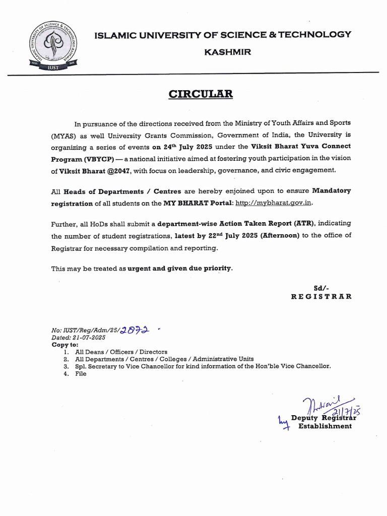 Circular DT 21-07-2025 | PDF