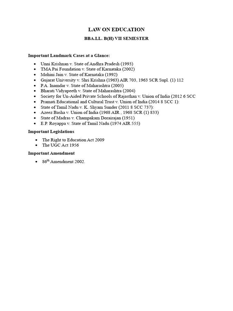 Law On Education Notes | PDF | Justice | Crime & Violence